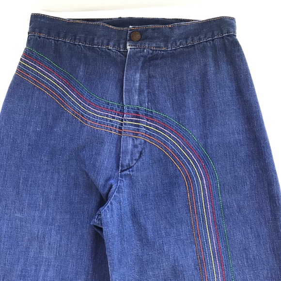Vintage | Jeans | 7s Vintage Rainbow Embroidered Jeans | Poshmark